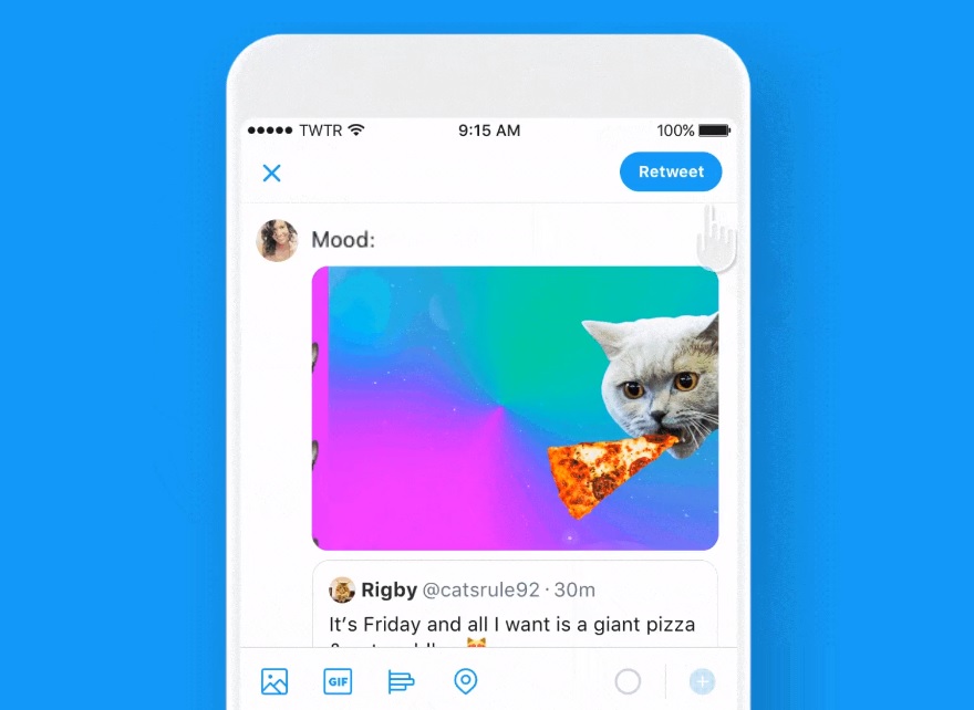 Now you can add reaction GIFs in retweets