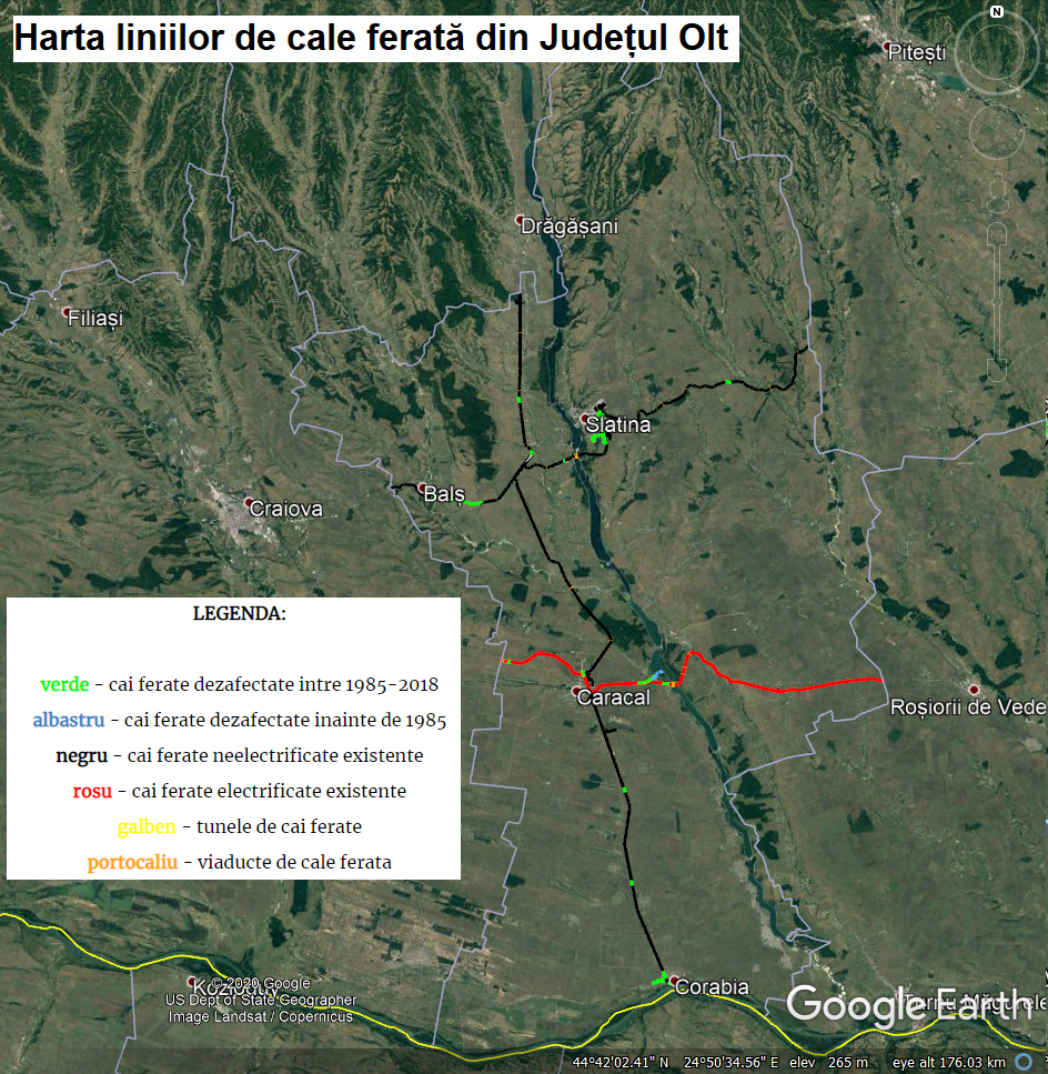 Cai ferate din Olt, de la inceputuri pana in prezent.