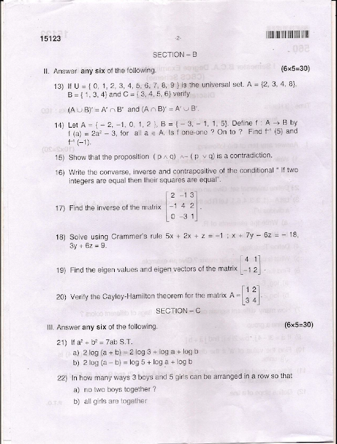 Bangalore University b.c.a. Computer Science Discrete Mathematics ...