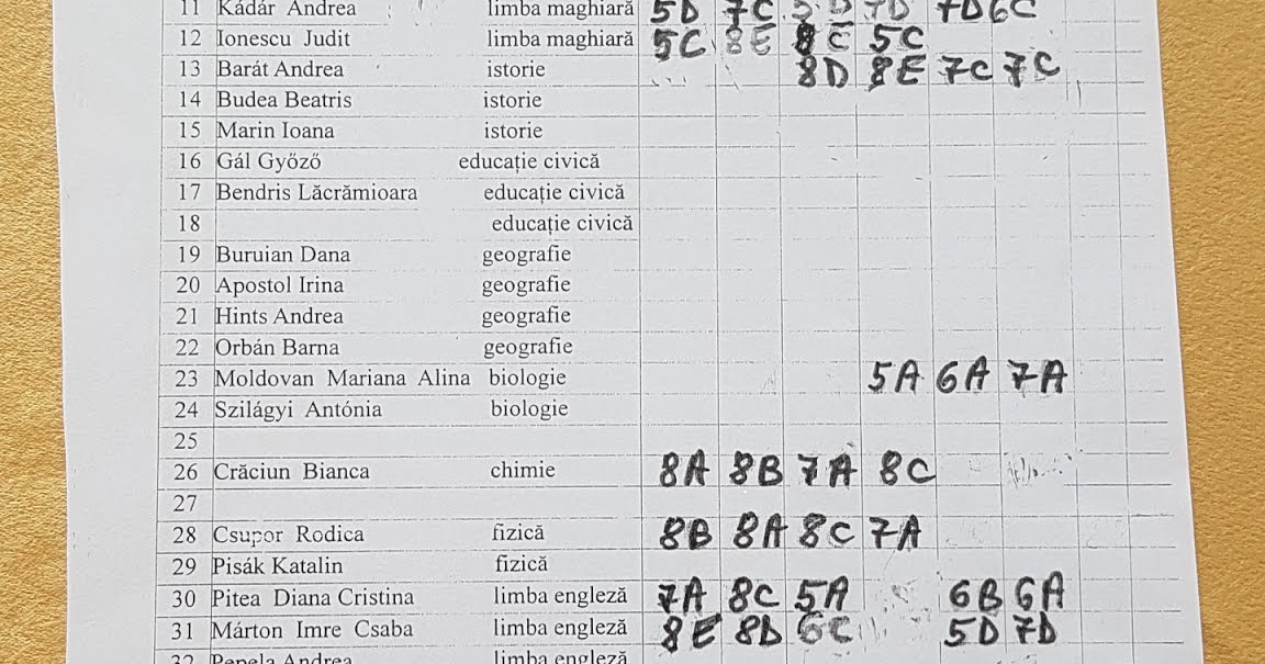 Şcoala Gimnazială "Dr. Bernády György", Târgu Mureş: Orar provizoriu ...