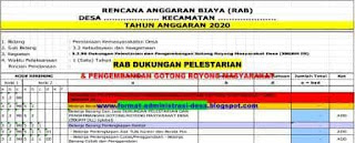 Contoh RAB Dukungan Pelestarian dan Pengembangan Gotong Royong Masyarakat Desa | FORMAT ...