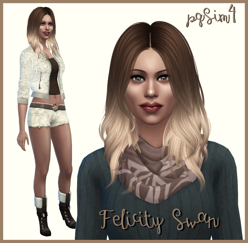 Felicity Swan. Sims 4 Cas Challenger video and cc list.