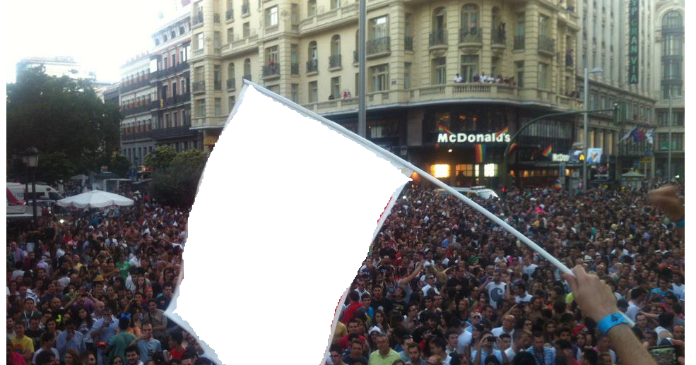 Democracia Real: Despliegue de la nueva bandera del PSOE