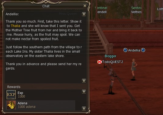 LINEAGE II Todo Quests: LVL 3/7 - Quest Fruit of the Mother Tree