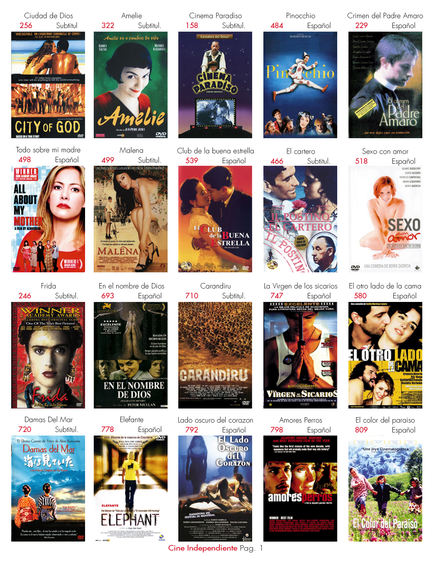 PELICULAS Y SERIES CR: DVD - Cine Independiente