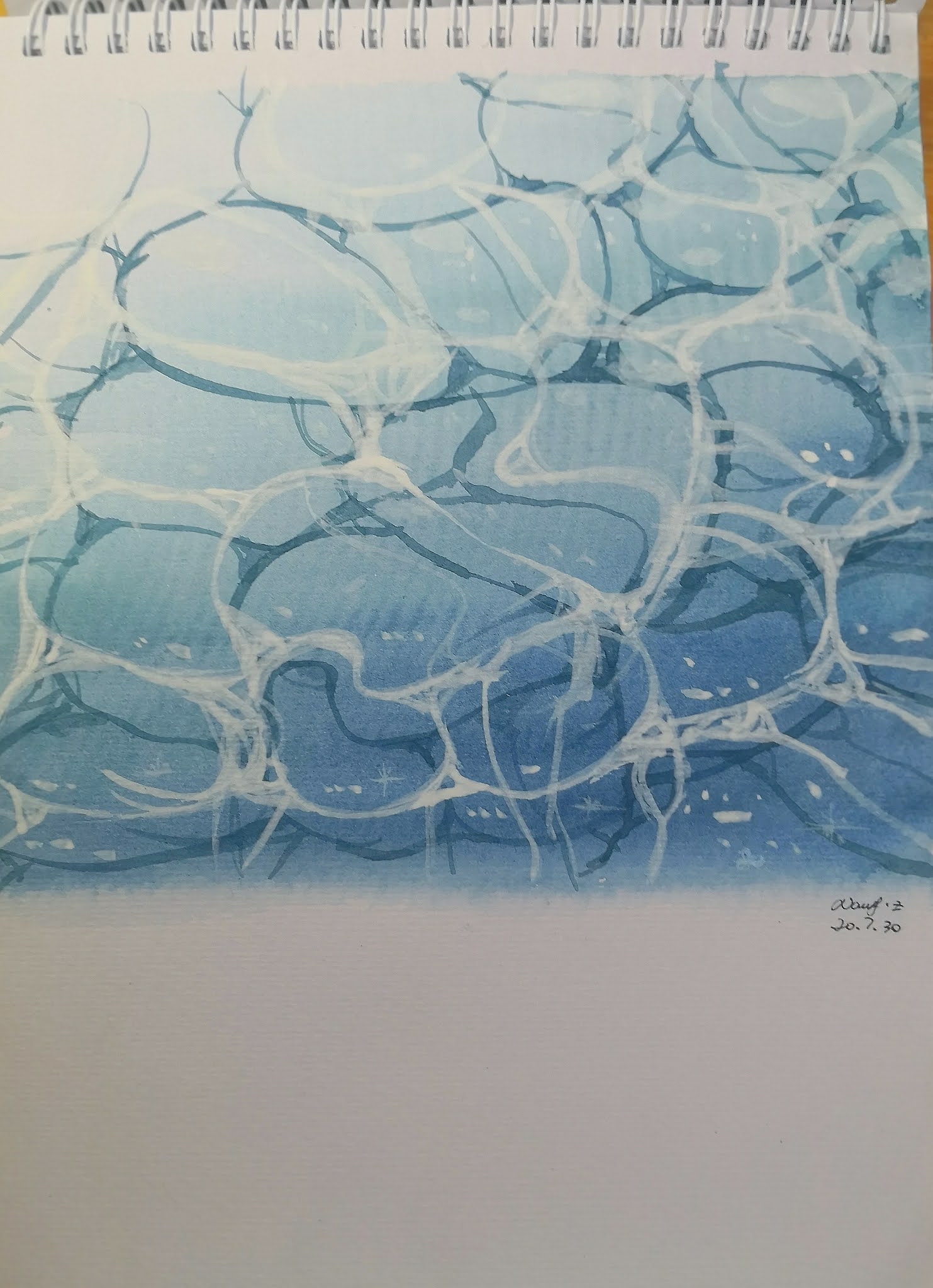 2 ways How to draw Watercolor water step by step tutorial easy for ...