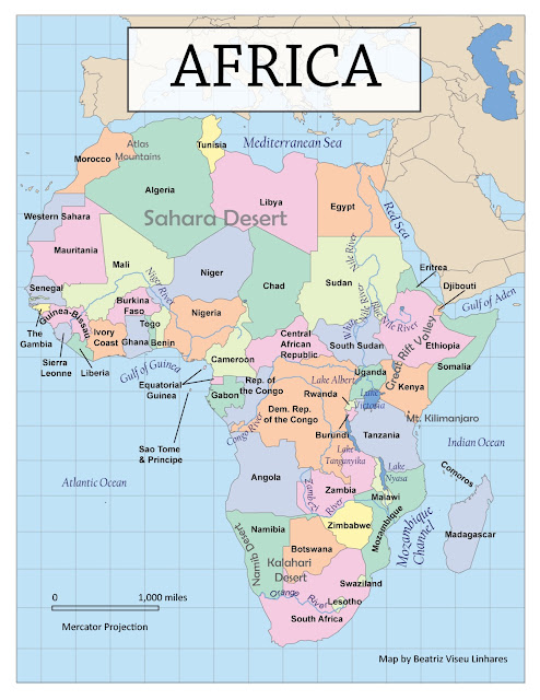 Geographic Techniques: Africa - Reference Map