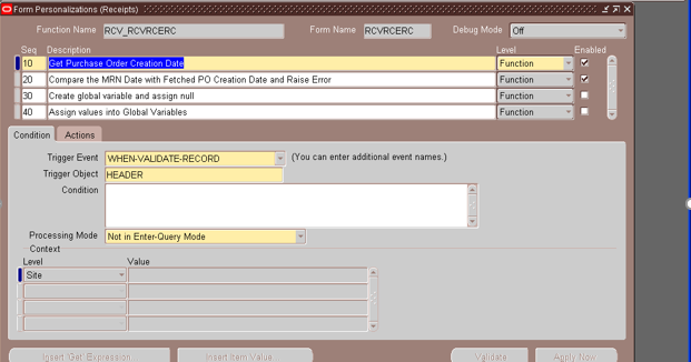 Oracle Applications Blog Triggers In Form Personalization In Oracle Apps