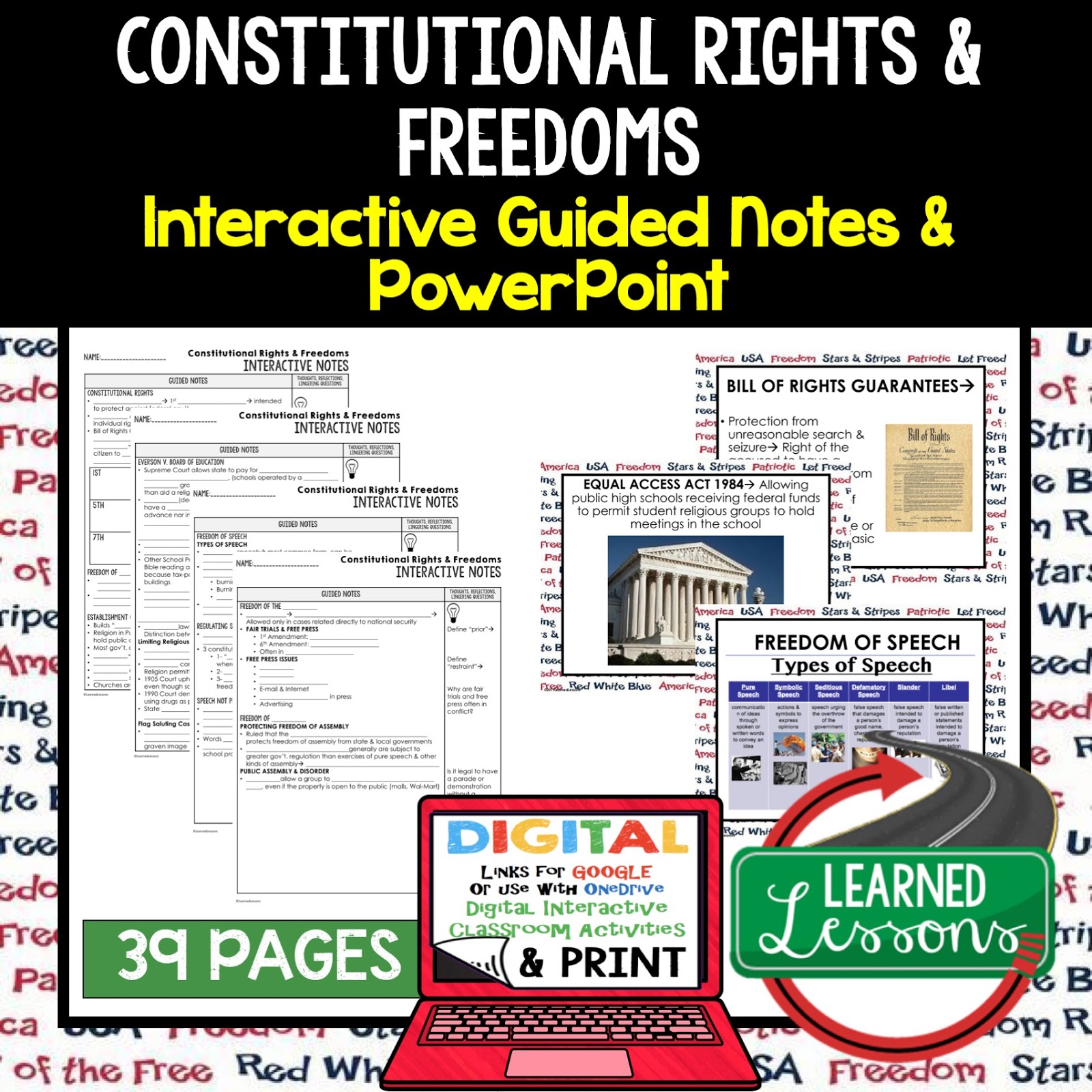 CIVICS Guided Notes and PowerPoints BUNDLE, Print and Digital Graphic ...