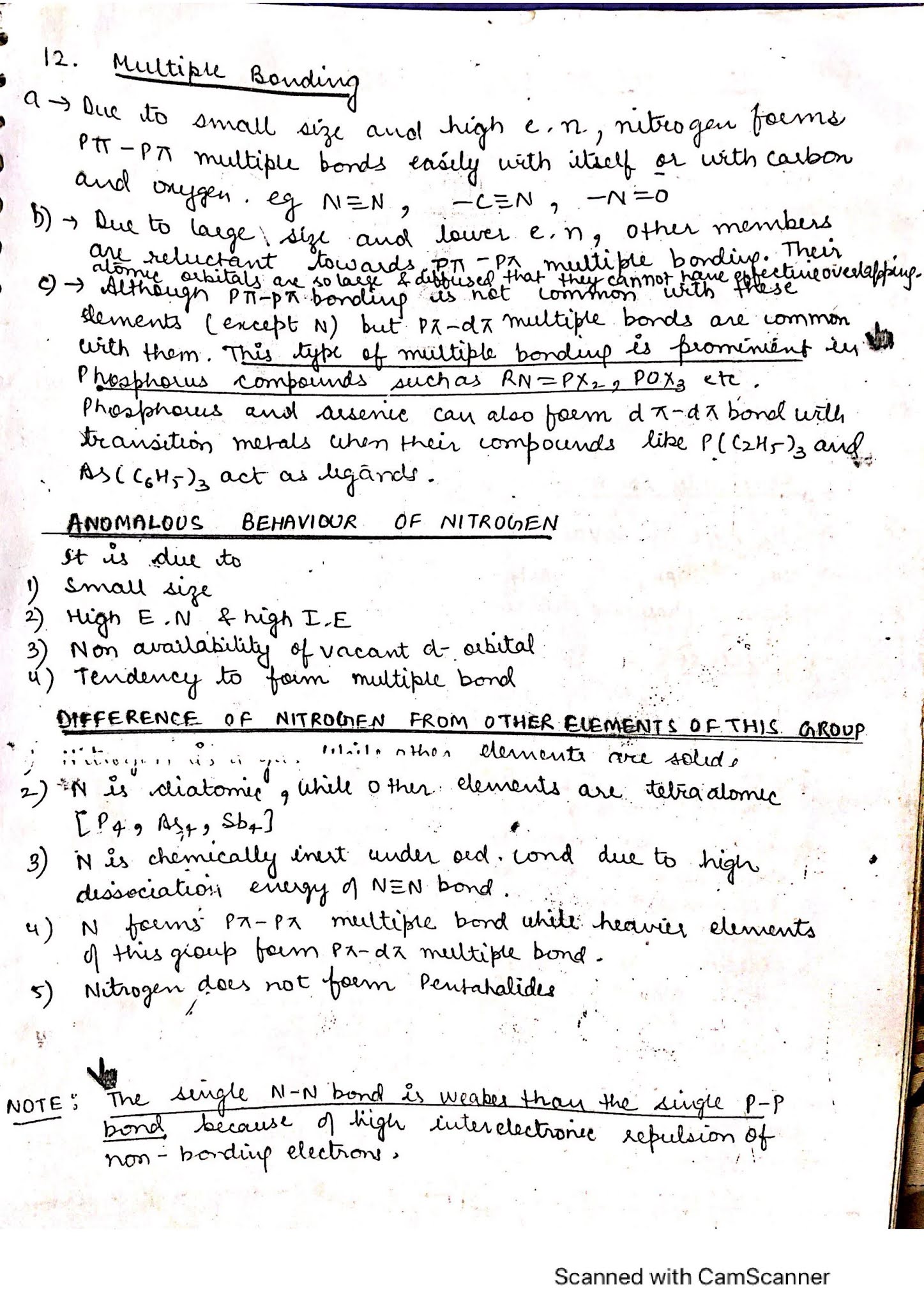 Chemistry Chapter 7- The P-Block Elements Part-1 Class 12 Handwritten ...