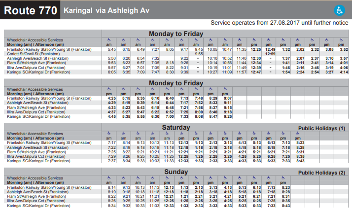 Melbourne on Transit: Timetable Tuesday #62: Frankston's loopy 770 and 771