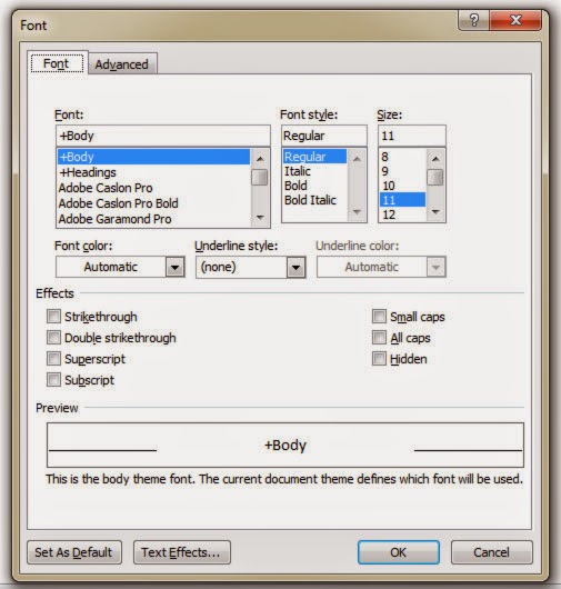 Panduan Mengetik : Menggunakan Tool Font pada Menu Home Microsoft Word 2010