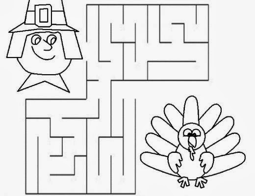 7 Easy Thanksgiving Mazes For Children