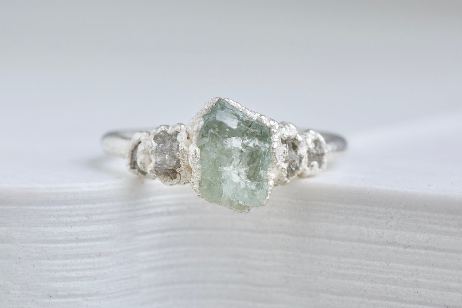 Raw Gemstone Organic Rings by eMerakiGalaxy / The Beading Gem