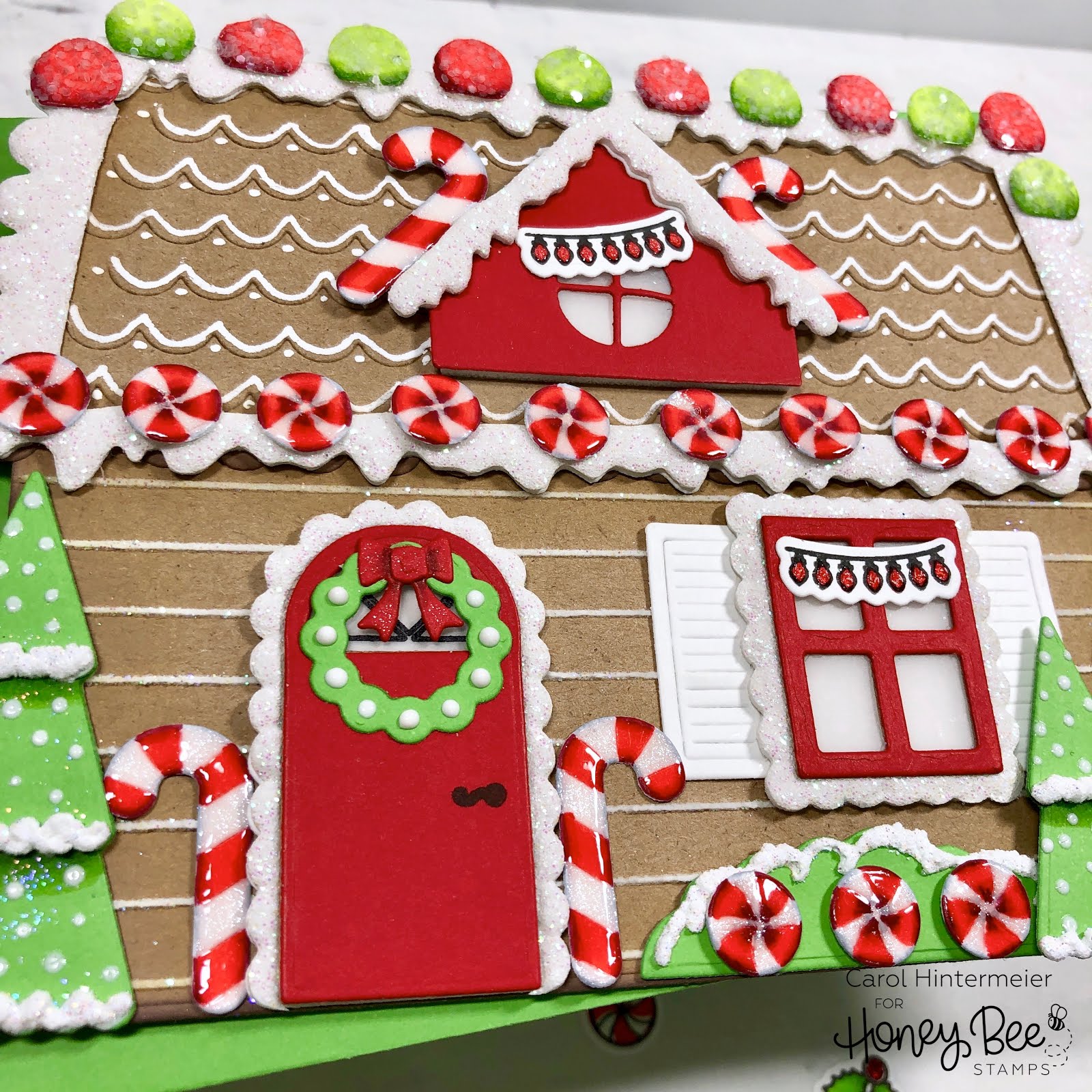 Crafting By Carol: Gingerbread House Card | Honey Bee Stamps