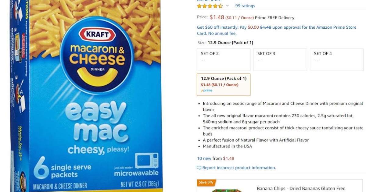 6 Microwavable Pouches of Kraft Easy Mac, Original, Single Serve ...