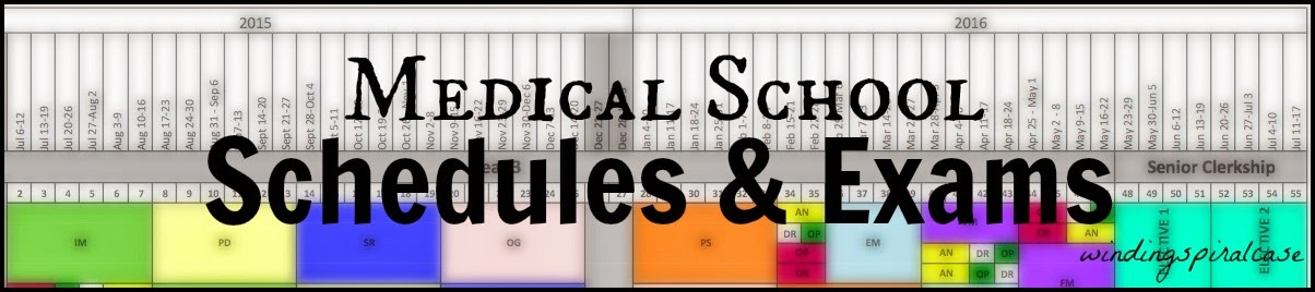 Winding Spiral Case: Medical School -- Schedules & Exams