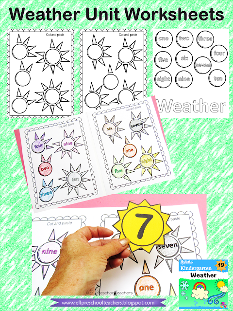 ESL/EFL Preschool Teachers: Weather Unit worksheets for Kindergarten ...