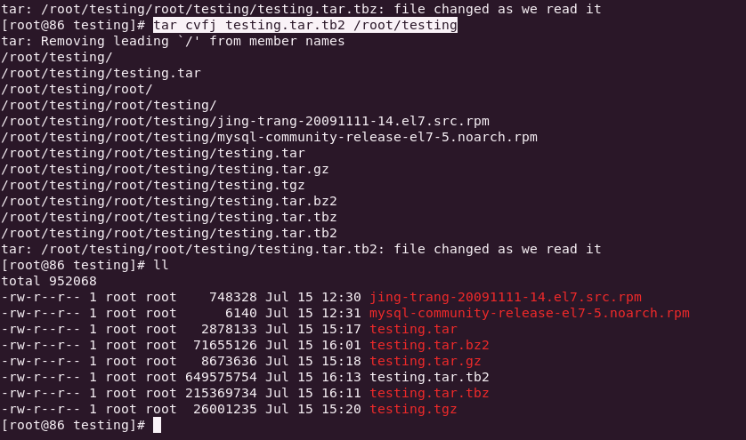 Linux untar tar file - hetymac