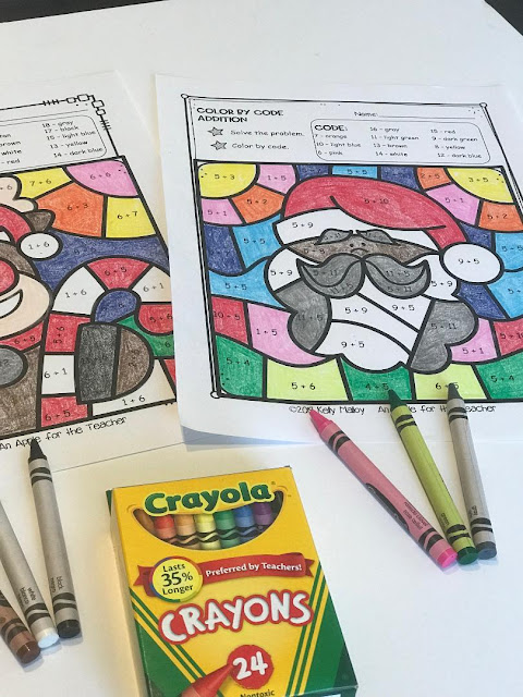 An Apple For The Teacher: Christmas Color By Number Worksheets