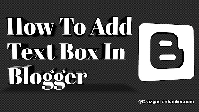 How to add text box in blogger post | Input Box html