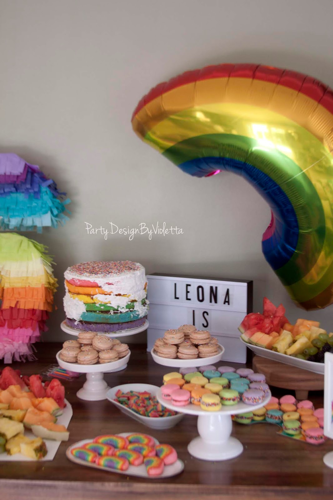 Rainbow theme party for Leona turning 6! Somewhere over the rainbow ...