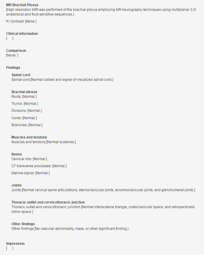 MRI OF BRACHIAL PLEXUS