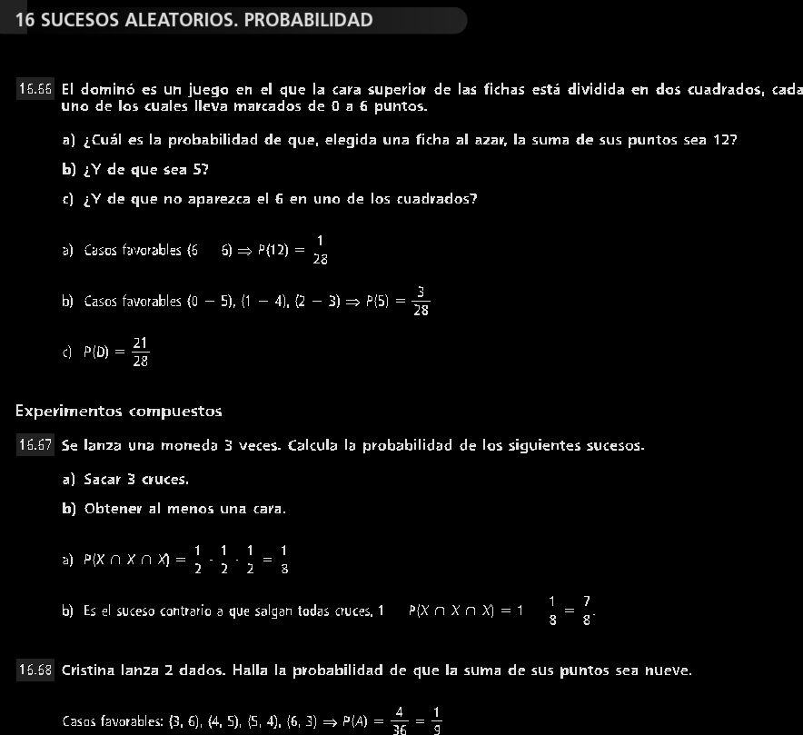 SUCESOS ALEATORIOS - PROBABILIDAD EJERCICIOS RESUELTOS DE SECUNDARIA – MATEMATICAS 3 ESO PDF