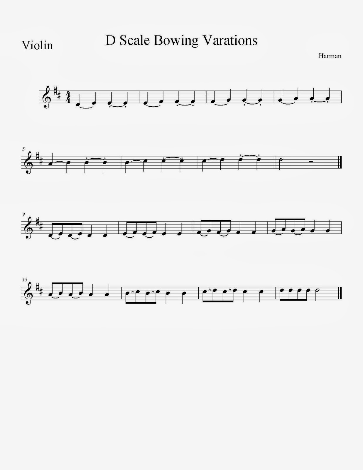 Orchestra Classroom: Working on slurs using the D Scale