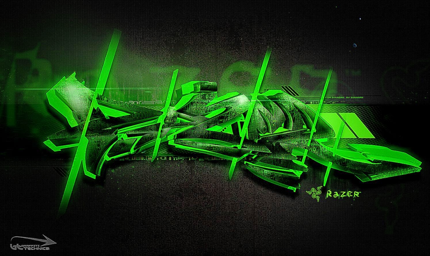 Graffiti 3D Green Hd Wallpaper Wide | All Wallpapers Desktop