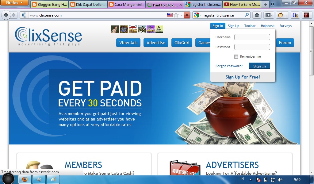 Cara daftar di Clixsense Lengkap 2013 | deltacikundul
