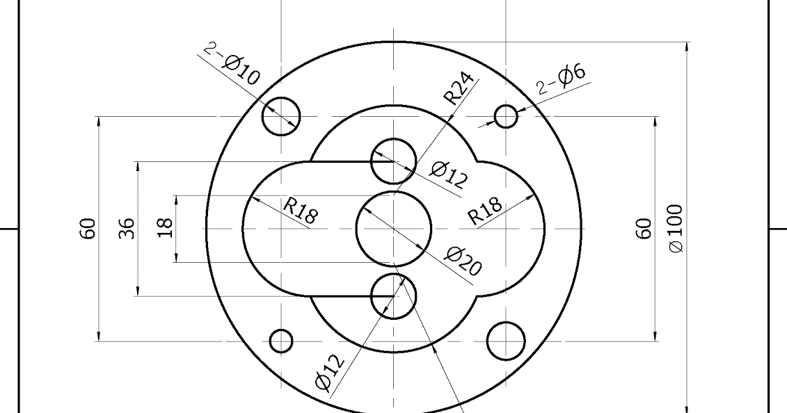 Cad Practice Drawings 24 (图纸练习 24 , 図面練習 24 , CAD-Zeichnung Übungen 24 ...