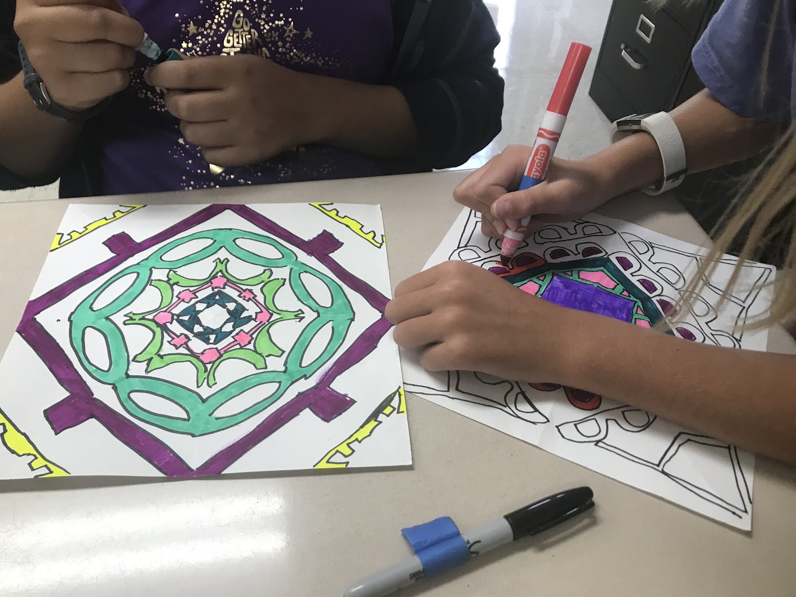 Elements of the Art Room: 5th grade radial symmetrical name art