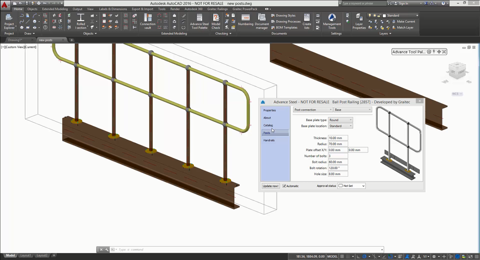 Revit Add-Ons: Railing Designer for Advance Steel