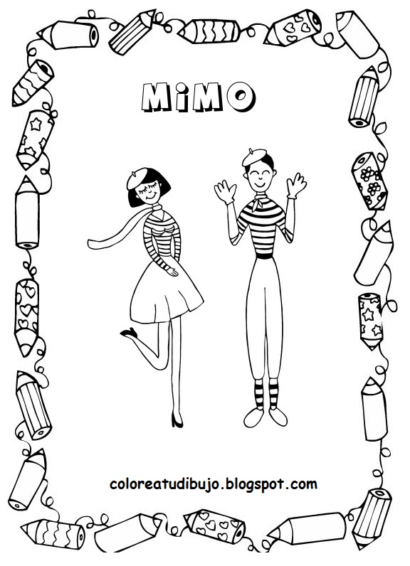 Pareja de mimos para colorear - COLOREA TUS DIBUJOS