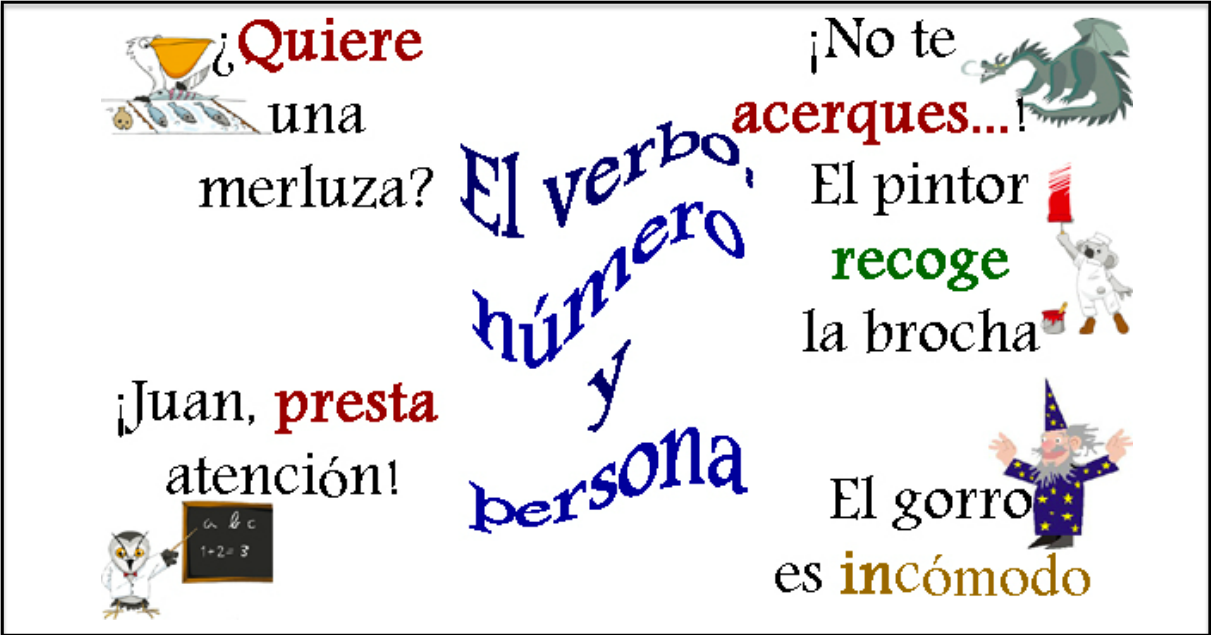 e merienda: La persona y el número de los verbos