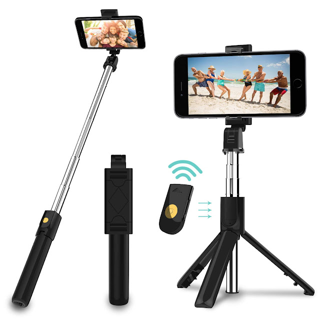 SYOSIN Selfie Stick Stativ, 3 in 1 Mini Selfiestick mit Bluetooth Preis ...