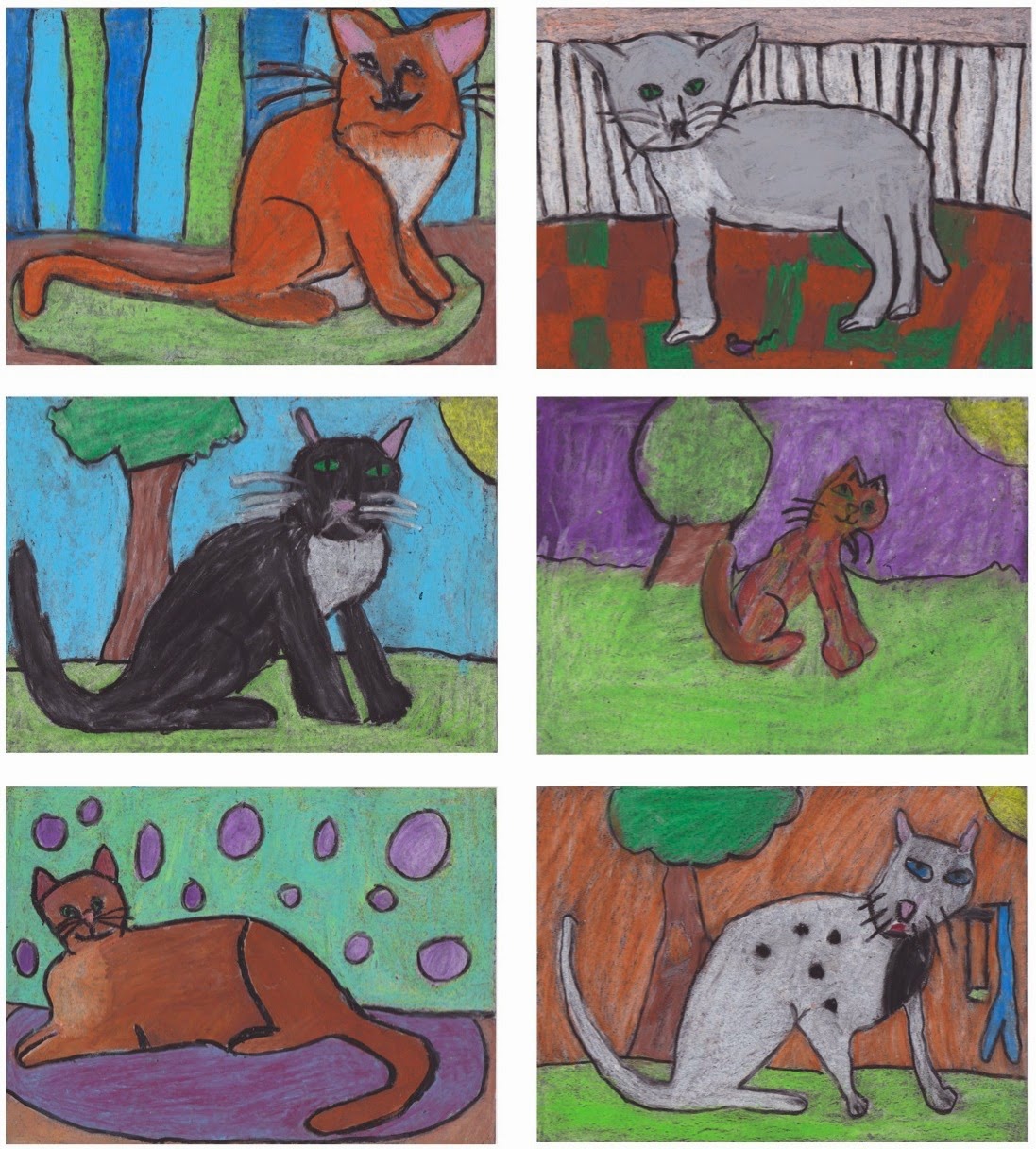 The Rolling Artroom: Oil Pastel Cats (4th-6th Grade)