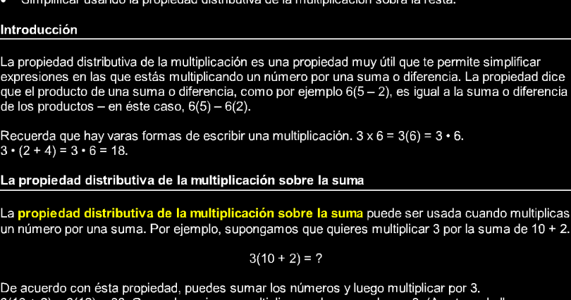 LA PROPIEDAD DISTRIBUTIVA EJEMPLOS Y EJERCICIOS RESUELTOS PDF