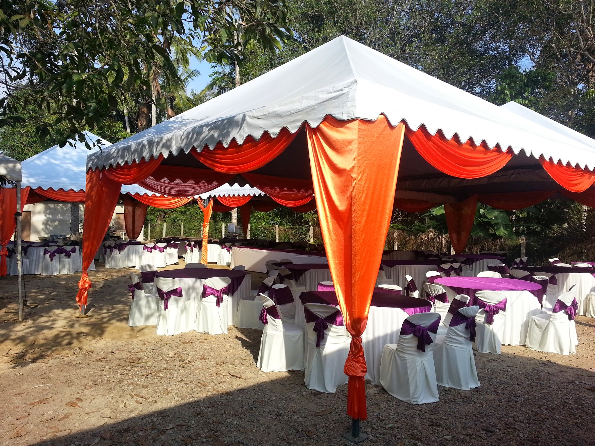 Perkhidmatan Sewaan Kanopi, Scallop, Meja Bulat, Sarung Kerusi, Periuk ...