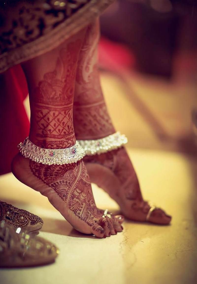 Bridal Silver anklets designs