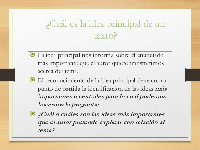 6to Grado/ Sección: A: Ideas principales.