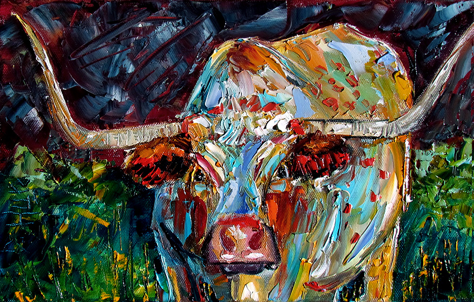 Debra Hurd Original Paintings AND Jazz Art: Texas Longhorn painting art ...