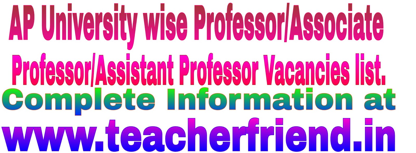 AP University wise Professor/Associate Professor/Assistant Professor ...