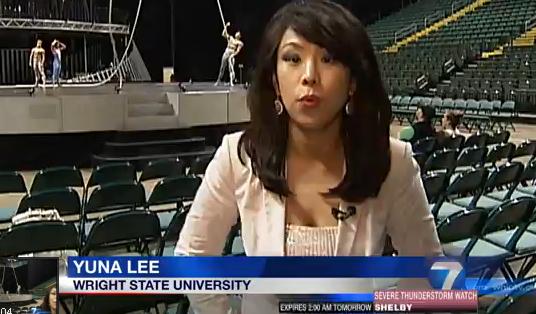 Attractive American News Personalities: WHIO Yuna Lee in Peach Blouse