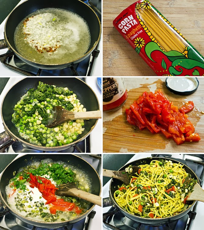 Cooking Weekends: Corn Spaghetti with Wine Braised Veggies