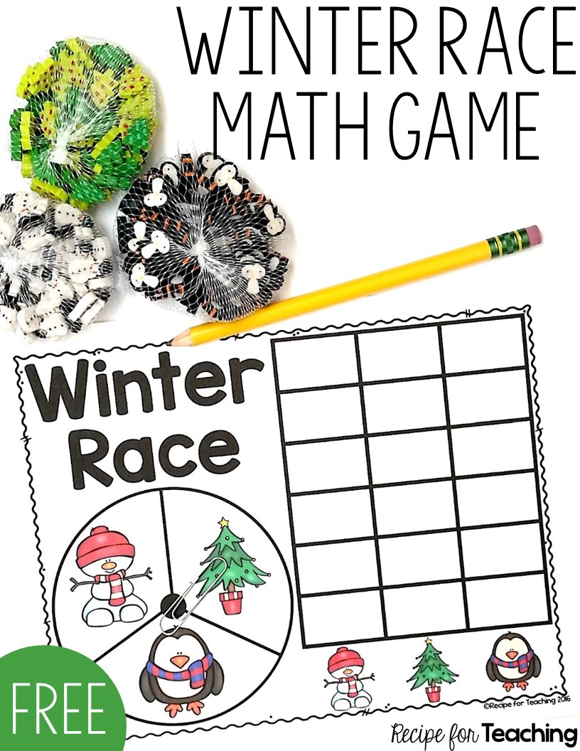 Winter Race Math Game - Recipe for Teaching