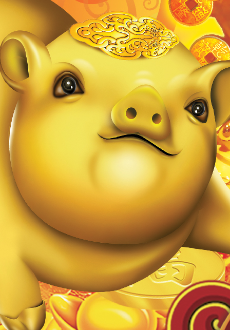 vector con heo vàng 2019 - shopvectorvn