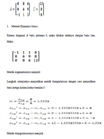 Metode Eliminasi Gauss Dan Eliminasi Gauss-Jordan - Damai7