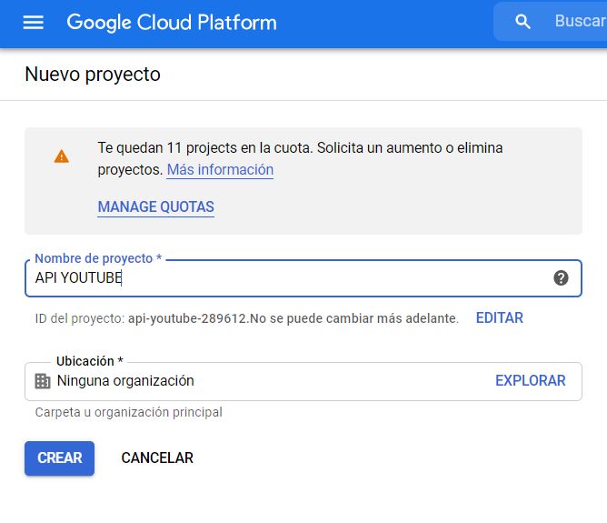Como crear una API para YOUTUBE - PLUGINSXBMC